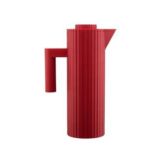 Alessi Plissé MDL12 R - Carafe Isotherme Design, Verre Thermique Intérieur à Double Paroi, en Résine Thermoplastique, 100 cl, Rouge