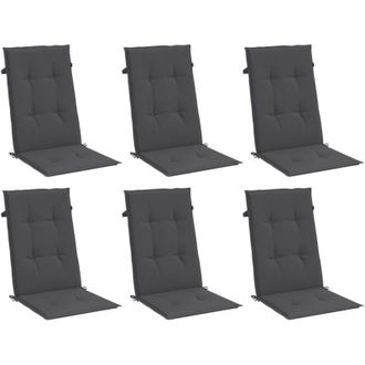 vidaXL Vidaxl - Coussins de chaise &agrave; dossier haut lot de 6 anthracite m&eacute;lang&eacute;