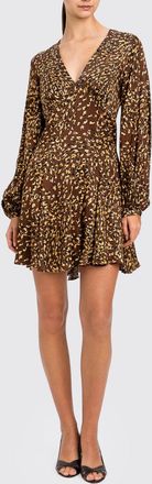 Twinset Mini-Etuikleid aus Viskose mit Animal-Print und V-Ausschnitt
