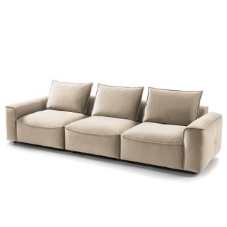 Studio Copenhagen home24 4-Sitzer Sofa Gold Samt Shyla 292 x 80 x 99cm Modern