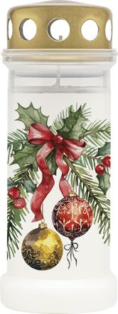 Bolsius Bolsius Grablicht - Wei&szlig; mit Motiv - 12 St&uuml;ck - Ribbon - L&auml;nge Brenndauer 70 stunden - Trauerkerze & Gedenkst&auml;tte Kerzen - Sauberes Abbrennen - Ohne P