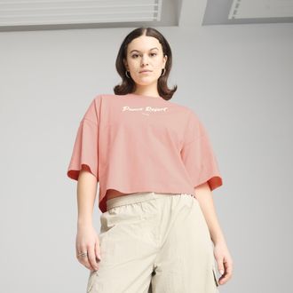 Puma PREMIUM ESS Oversized-T-Shirt mit Grafik Damen, Kleidung, Rosa, M