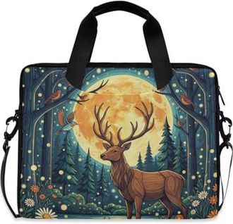 Alaza Sac &agrave; bandouli&egrave;re pour ordinateur portable de 40,6 &agrave; 15,6 pouces, beau paon, pour femmes, hommes, &eacute;tudiants, travail, voyage, sac fourre-tout, Cerf I2