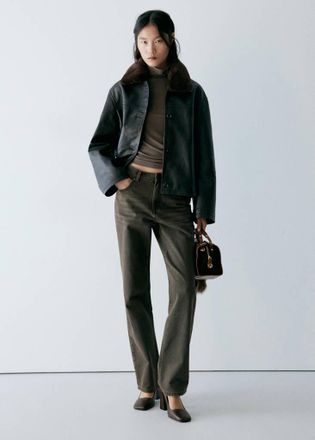 Mango T-shirt &agrave; col montant marron moyen - Femme - XXS - MANGO