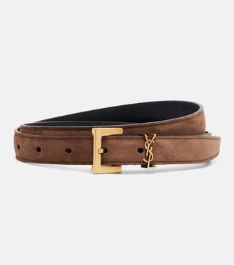 Saint Laurent Ceinture Cassandre en daim