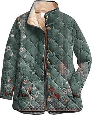 Generic Vestes dhiver pour femmes, veste matelassée isolée pour temps froid, manteau dhiver ample léger pour femme, veste matelassée boutonnée, taille courte,