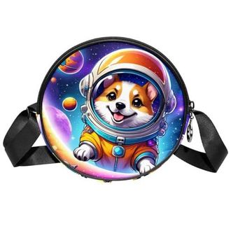 Generic Sac &agrave; bandouli&egrave;re rond pour femme, petit sac &agrave; bandouli&egrave;re avec fermeture &eacute;clair et bretelles r&eacute;glables style d&eacute;contract&eacute; pour femmes et filles