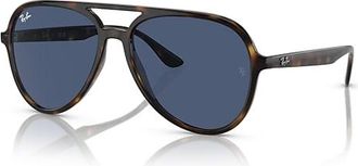 Ray-Ban Rb4376 Sonnenbrillen Havana Fassung Blau Glas 57-16