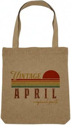Fabulous Sac Shopping Tote Bag Aspect Lin - Vintage Original Parts April Anniversaire Celebration Cadeau Anglais Retro Vintage Mois - Sac de Courses Toile Epai