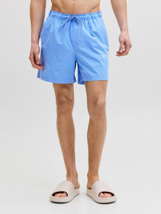 Jack & Jones Badeshorts JACK & JONES JPSTMAUI NORREBRO SWIM SHORTS, Herren, Gr. XS, N-Gr, marina, Web, Polyester, unifarben, Badehosen Badeshorts