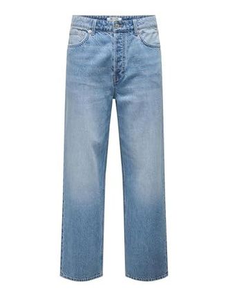 Only & Sons Onsfade Loose Box PIM DNM Noos, Bleu Jeans Clair, 34W / 30L Hommes