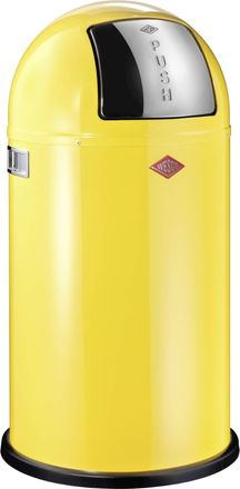 WESCO Wesco 175 831 Pushboy Abfallsammler 50 Liter Lemongelb 40 x 40 x 75.5cm (L/B/H), Edelstahl