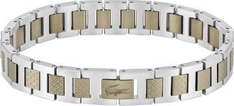 Lacoste Gliederarmband für Herren Kollektion METROPOLE aus Edelstahl und khaki-plattiertem Stahl - 2040419