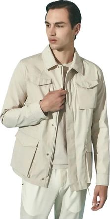 H&egrave;SKIMO Homme, Vestes, Blanc, Taille: S Giubbino en m&eacute;lange de coton surchemise technique