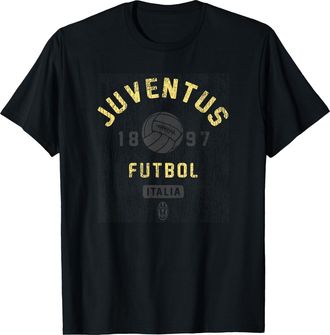 Trendy Apparel Juventus Vintage Fußball Logo T-Shirt, Herren, Schwarz, S
