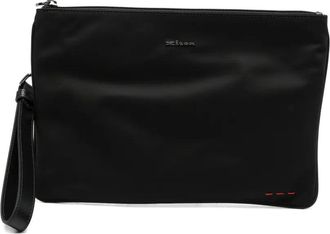 Kiton Mens Logo-Plaque Zip-Top Pouch Bag Ss26 M