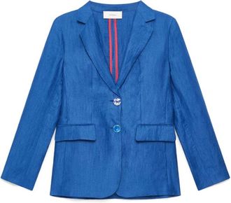 Maliparmi Maliparmi, Femme, Vestes, Bleu, Taille: 42 FR Veste Jacquard en Lin