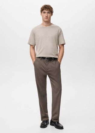 Mango T-shirt 100 % coton regular-fit sable - Homme - XXL - MANGO MAN