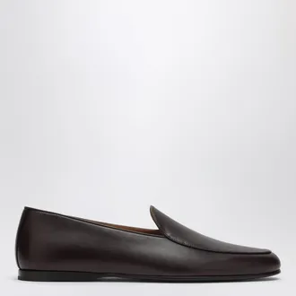 Loro Piana Anton Walk Loafer aus kaffeefarbenem Leder