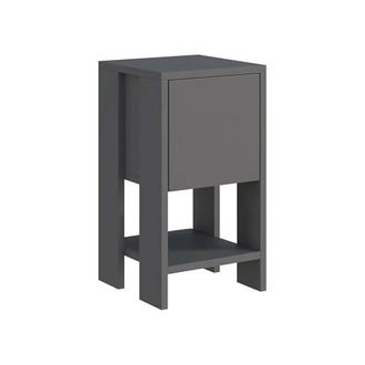 Dmora Nachttisch Draco, Niedrige Kommode, Tisch, Multifunktionaler Nachttisch, 30x30h55 cm, Anthrazit