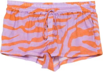 The Attico Femme, Shorts, Multicolore, Taille: 38 FR Short Pant Muslin Zebra Print