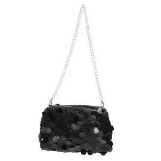 Garneck Paquet Bandouli&egrave;re &agrave; Sequins pour Femmes Petit Paquet Carr&eacute; Noir 24 X 17 X 6 CM avec Cha&icirc;ne M&eacute;tallique Robuste &Eacute;l&eacute;gant pour &Eacute;venements et Sorties D&eacute;co