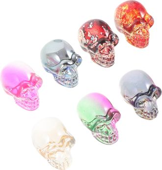 Cabilock 9st Kristallschädel Edelstein-schädel-Statue Skelett-Statue Totenkopfstatue Halloween-Dekorationen Skelettförmige Verzierung Dekoratives Skelett Mensc