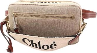 Chlo&eacute; Sac bandouli&egrave;re pochette en lin Pre-owned - Femme - Pre-owned - Beige - Taille: ONE Size