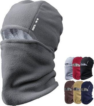 Generic Cagoule thermique chapeau dhiver pour hommes femmes masque de ski coupe-vent chaud cagoule masque facial polaire thermique doublure tour de cou chaud/