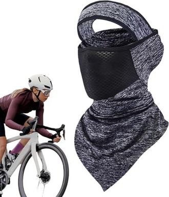 Generic Masque de soleil avec protection UV - Housse rafraîchissante UPF 50 - Bandana respirant pour la randonnée, le ski, gris clair, Refer to description