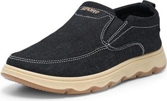 Alexis Leroy Basket Homme Chaussure de Marche Mode et Sport Hommes sans Lacets Confort Chic Enfiler Legere Running Outdoor Sneakers Noir décontracté 44 EU