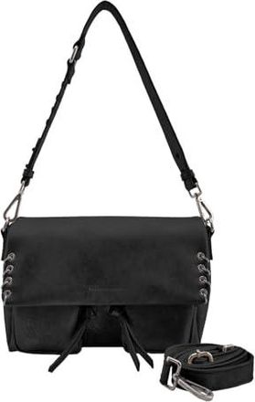 Fredsbruder Cuir sac &agrave; &eacute;paule bandouli&egrave;re Rebel At Heart Big Shoulderbag Black noir