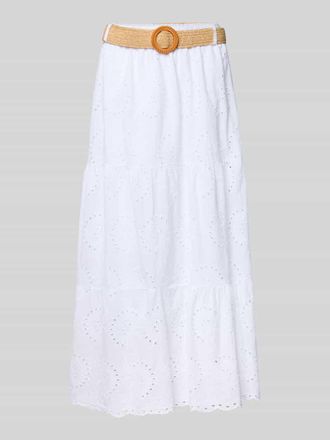 Zabaione Midirock mit Lochstickerei und G&uuml;rtel