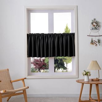 ICEGREY Blickdichte Scheibengardinen Privatsphäre Vorhang Fenstervorhang für Kurzfenster Einfarbig Gardine für kleine Fenster Küche Wohnzimmer Cafè Landhaus