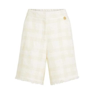Karl Lagerfeld Boucl&eacute; Bermuda-Shorts - - Shorts - Damen - Beige - S