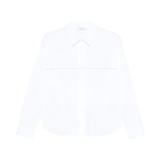 PESERICO Femme, Blouses et Chemises, Blanc, Taille: 40 FR Chemise en Popeline de Coton Stretch