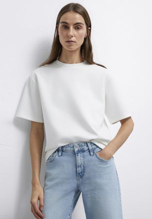 Mavi Damen Short Sleeve Fashion Jersey T-Shirt, Antique White, XL