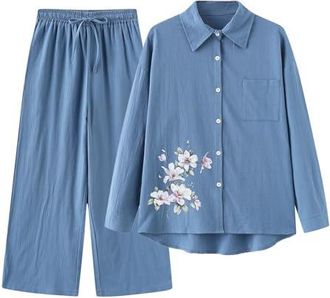 Generic Co Ord Ensembles pour femme Printemps/&eacute;t&eacute; A&iuml;d Al Fitr Musulman Couleur unie Col rond Sweat &agrave; capuche Jupe mi-longue Pantalon d&eacute;contract&eacute; Ensemble 2 pi