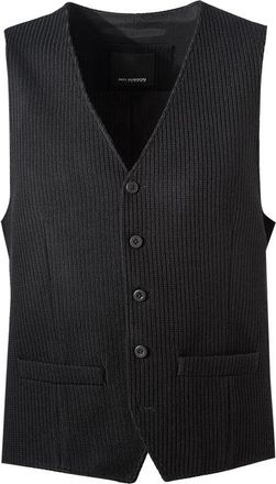 Roy Robson Herren Weste schwarz Schurwolle