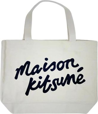 Maison Kitsun&eacute; Handwriting Tote - - Bags - unisex - Beige - ONE SIZE