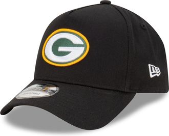 New Era Green Bay Packers NFL Evergreen Schwarz Verstellbare 9Forty A-Frame Cap - One-Size