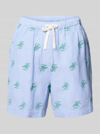 Tommy Hilfiger Relaxed Fit Shorts mit Logo-Stitching aus Leinen-Mix