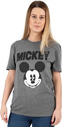 Disney T-Shirt Mickey Mouse Femme Femme Face Grey Top