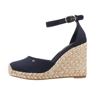 Tommy Hilfiger Femme, Chaussures, Bleu, Taille: 37 EU Flag High Wedge Espad Closed Toe