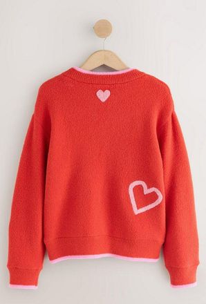 Next Sweater Kuscheliger Valentins-Pullover mit Stickerei (1-tlg)