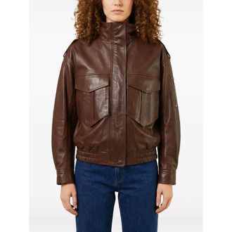 Frankie Shop Leather Bomber Jacket