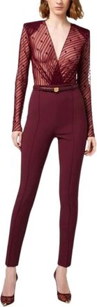 Elisabetta Franchi Femme, Combinaisons et Ensembles, Rouge, Taille: 42 FR Combinaison Pantalon en Tulle Floqu&eacute;
