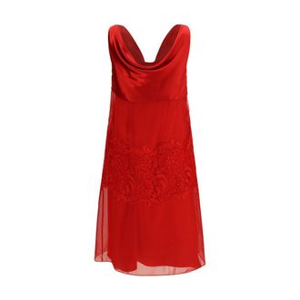 Ferragamo Womens Multicolor Silk Cocktail Dress