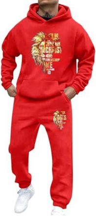 Generic Surv&ecirc;tement pour homme - Ensemble complet imprim&eacute; &agrave; manches longues - Sweat &agrave; capuche - Jambe droite - Ensemble de jogging - Gym Sport - Haut et panta