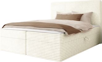 Mirjan24 Boxspringbett Wokio, Doppelbett mit Topper und Matratze, Polsterbett mit 2 Bettk&auml;sten, Bett mit gepolstertes Kopfteil, Continentalbett (Ambience 01, 1